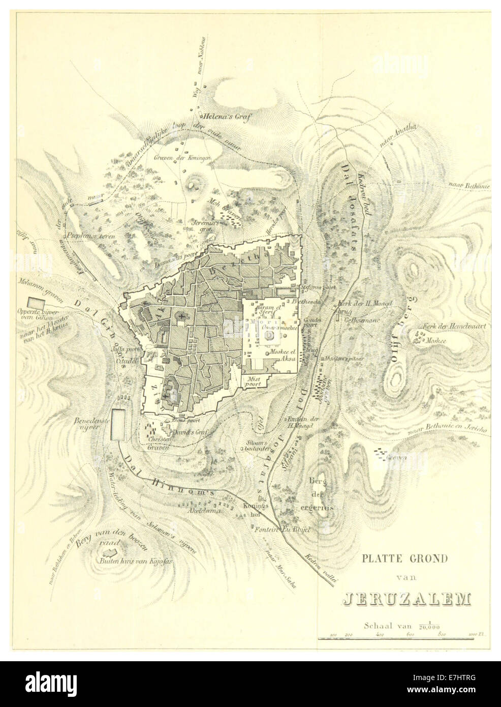 Page 503 from Conrad’s 1859 publication featuring a map of Jerusalem ...