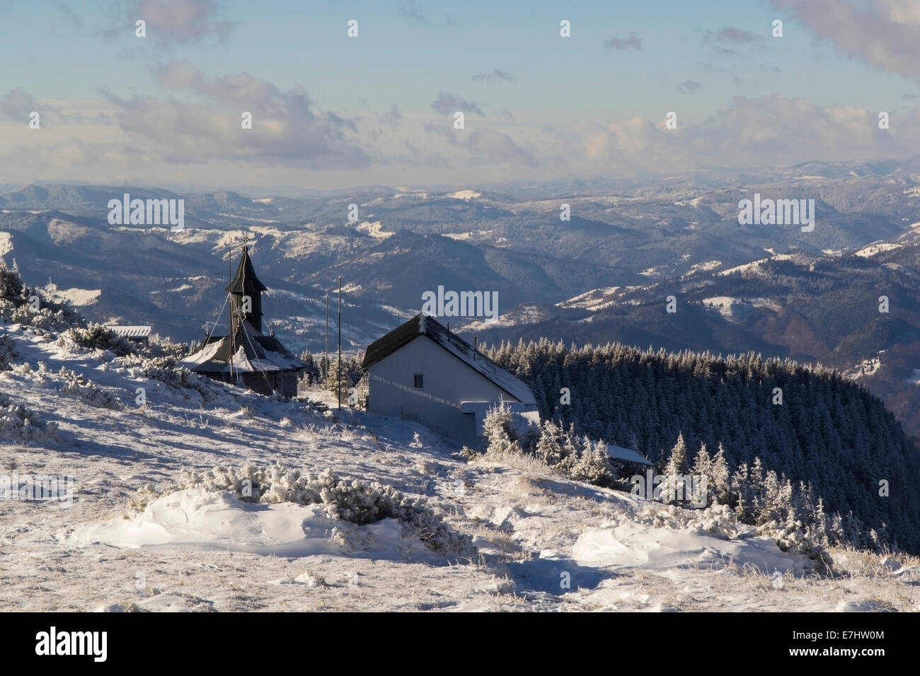 Chapel in the forest in winter hi-res stock photography and images - Alamy