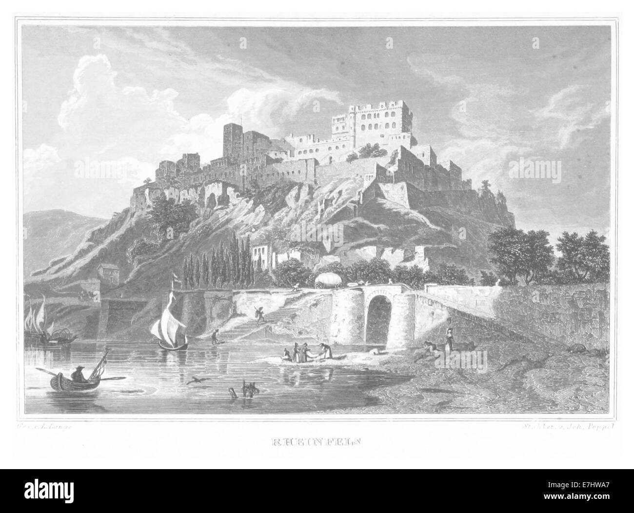 An 1852 publication by Poppel featuring a map and illustration of ...