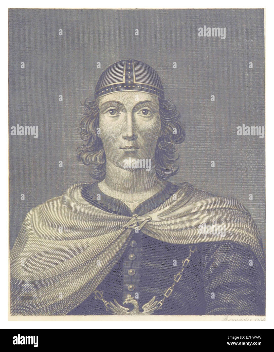 A 1836 illustration from Fischer’s work, depicting Markgraf Waldemar, a ...