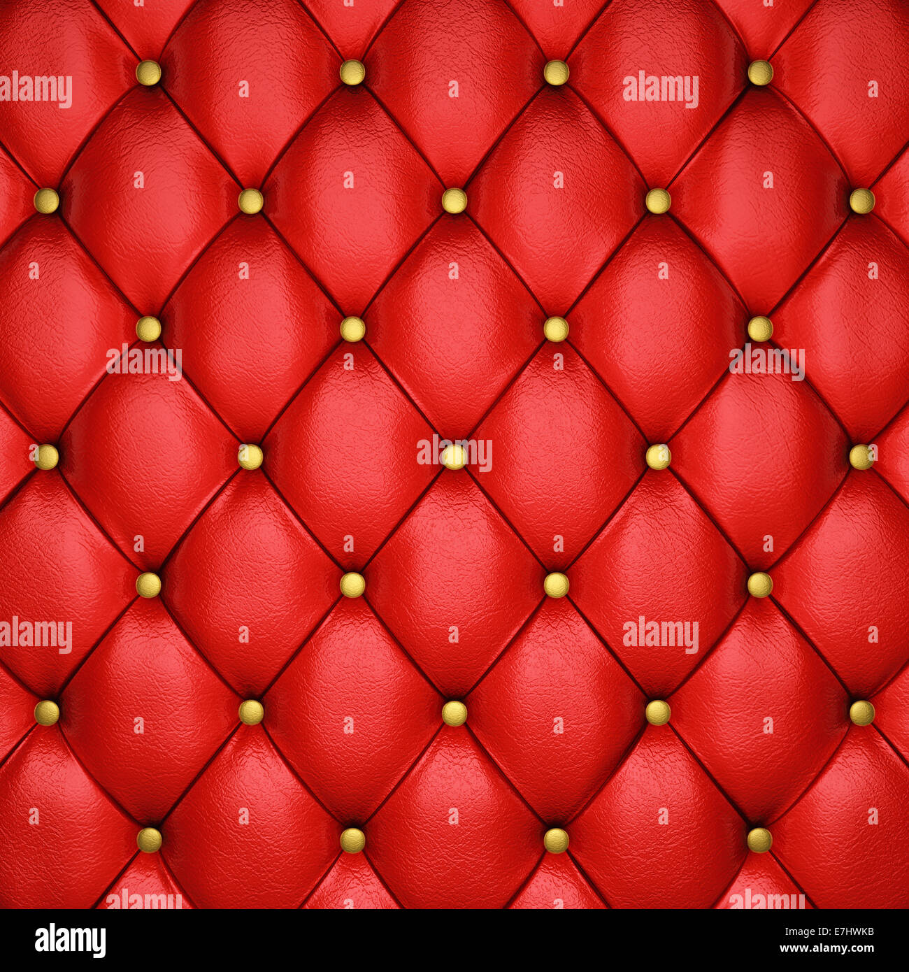 Red upholstery pattern with golden buttons , 3d illustration Stock ...