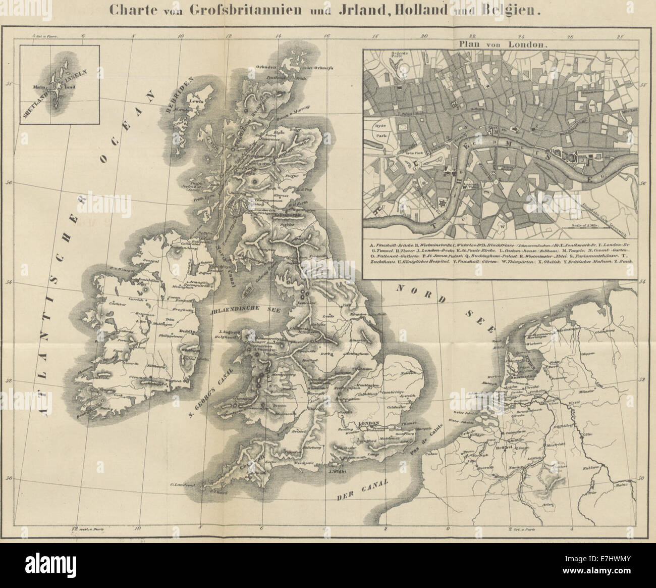 An 1848 map of Great Britain and Ireland from the *Heinzelmann ...