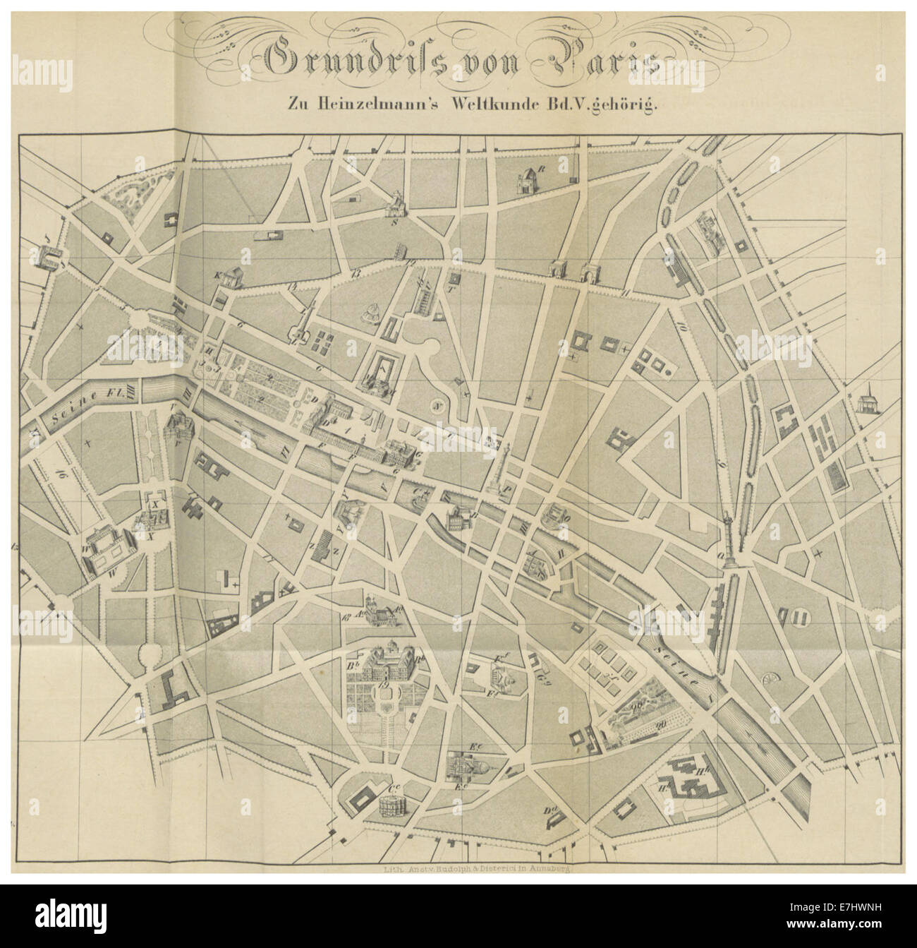 Map of paris 1850 hi-res stock photography and images - Alamy