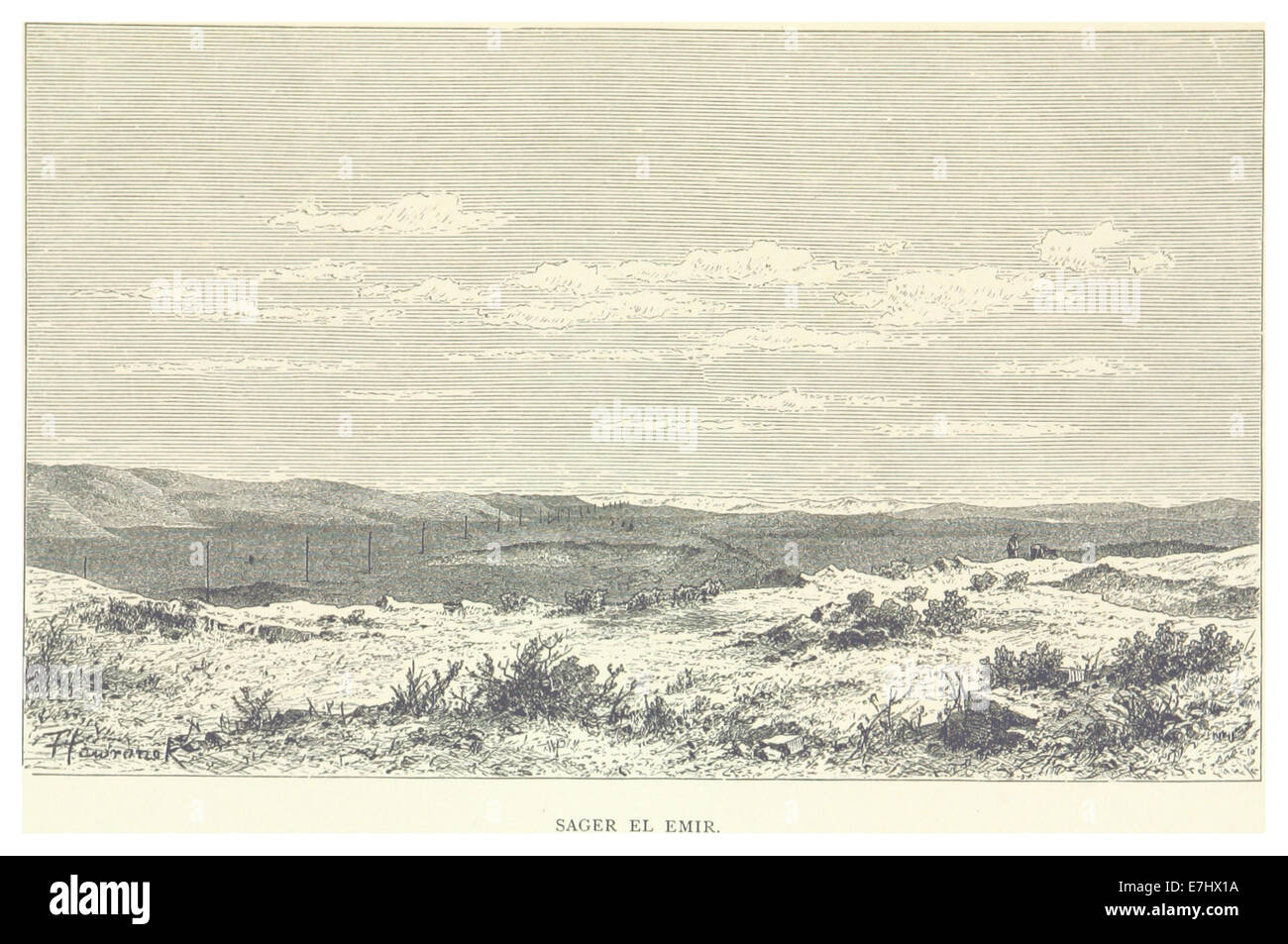 An 1881 illustration from Hesse-Wartegg's work, depicting Sager El Emir ...