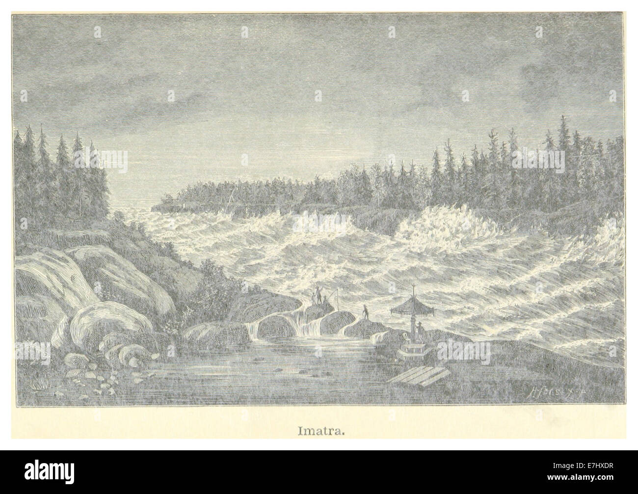 An 1891 illustration or map of Imatra, a town located in Finland ...