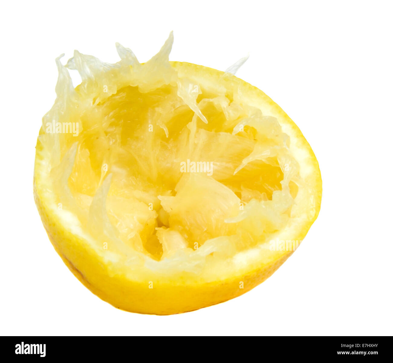 Used lemon isolated over a white background Stock Photo - Alamy