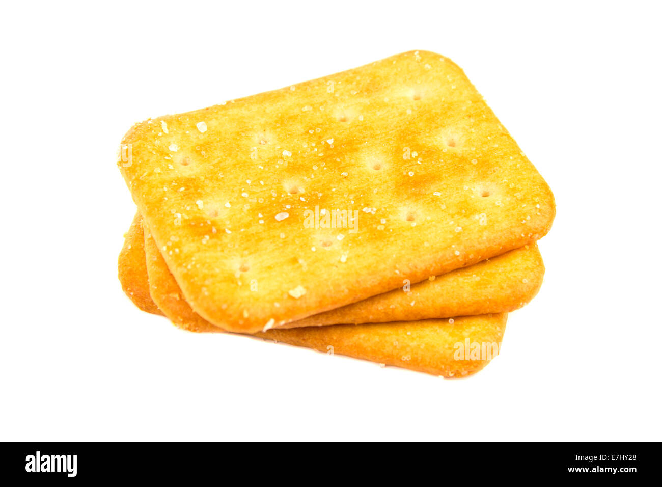 Three crackers isolated over white background Stock Photo - Alamy