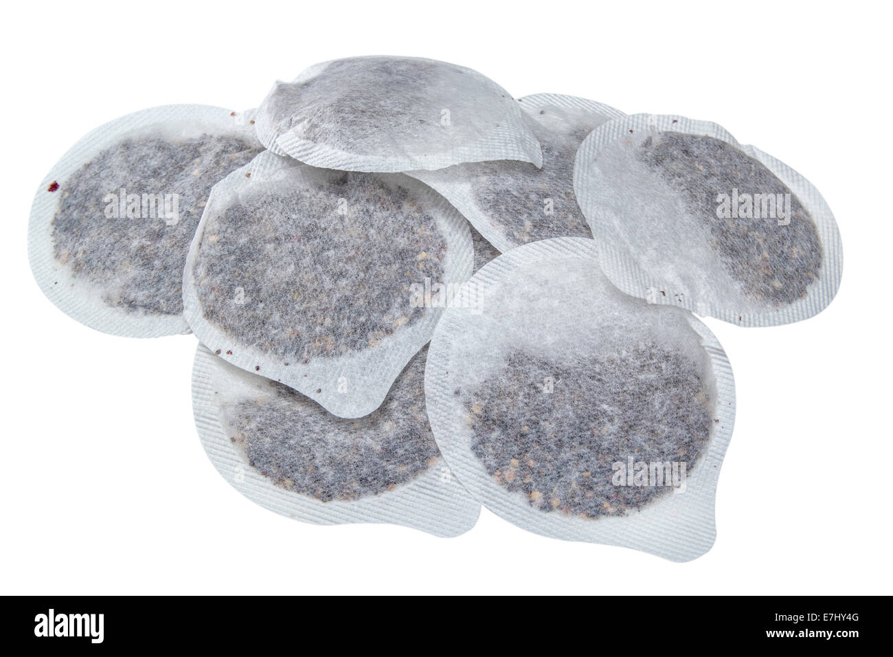 Round Tea bags isolated on white background with clipping path Stock ...