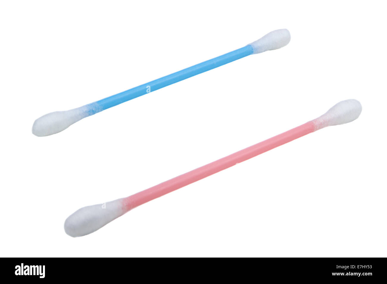 Two cotton buds isolated on the white background Stock Photo - Alamy