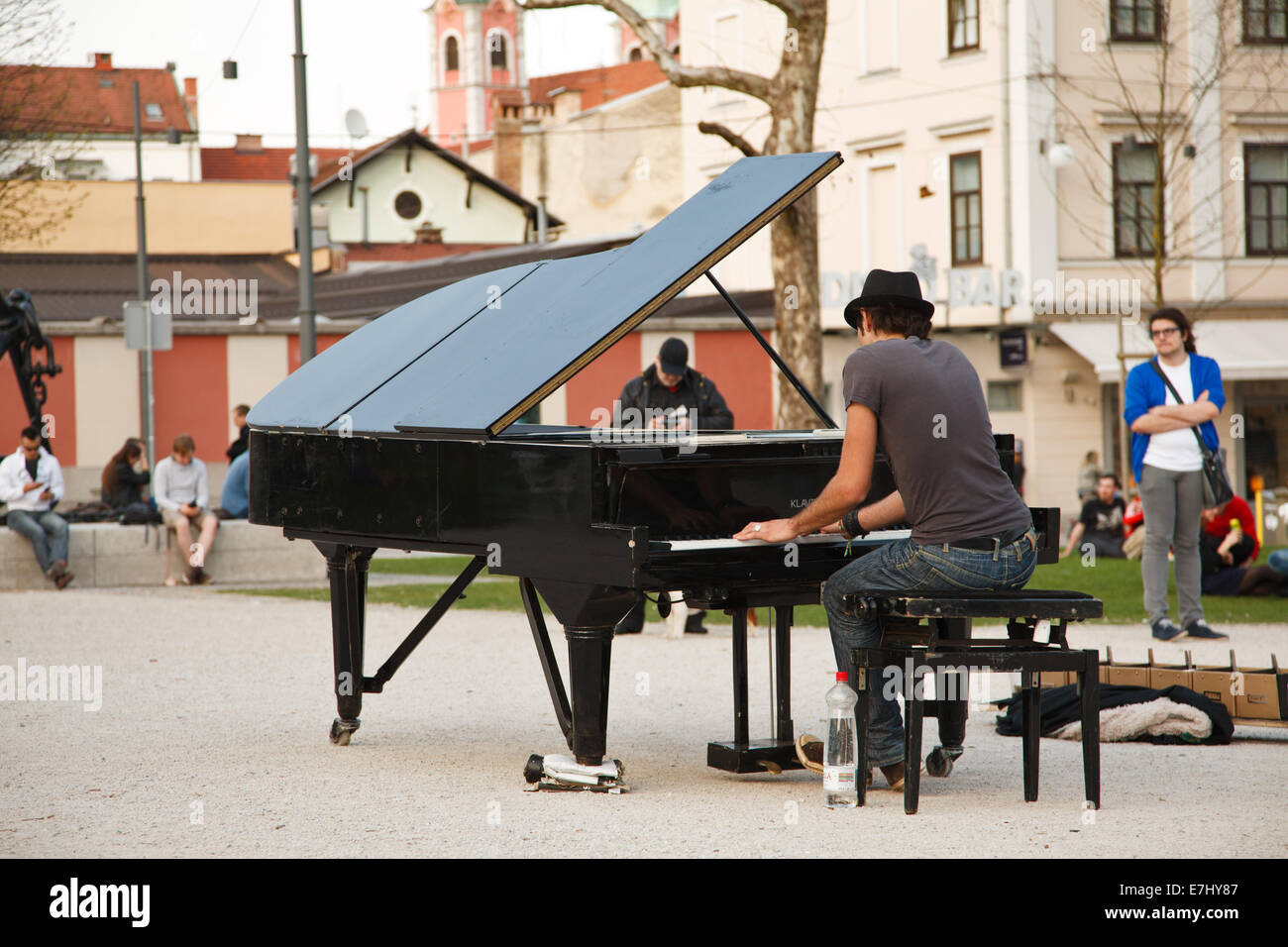 Davide Martello, AKA Klavierkunst (piano art), plays his black grand ...