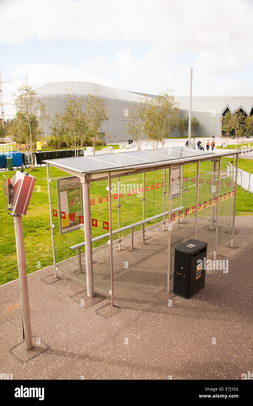 Bus Station in front of European Museam Stock Photo - Alamy