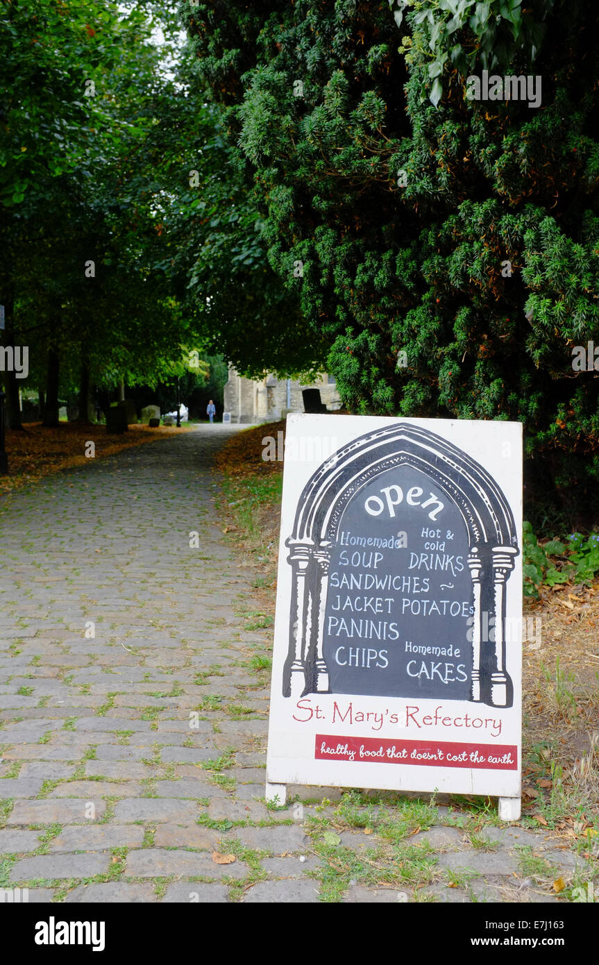 Sign for St. Mary's Refractory in Aylesbury Stock Photo - Alamy