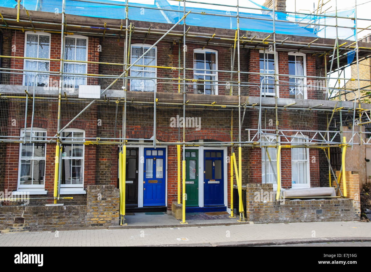 Scaffolding on the house, London England United Kingdom UK Stock Photo ...