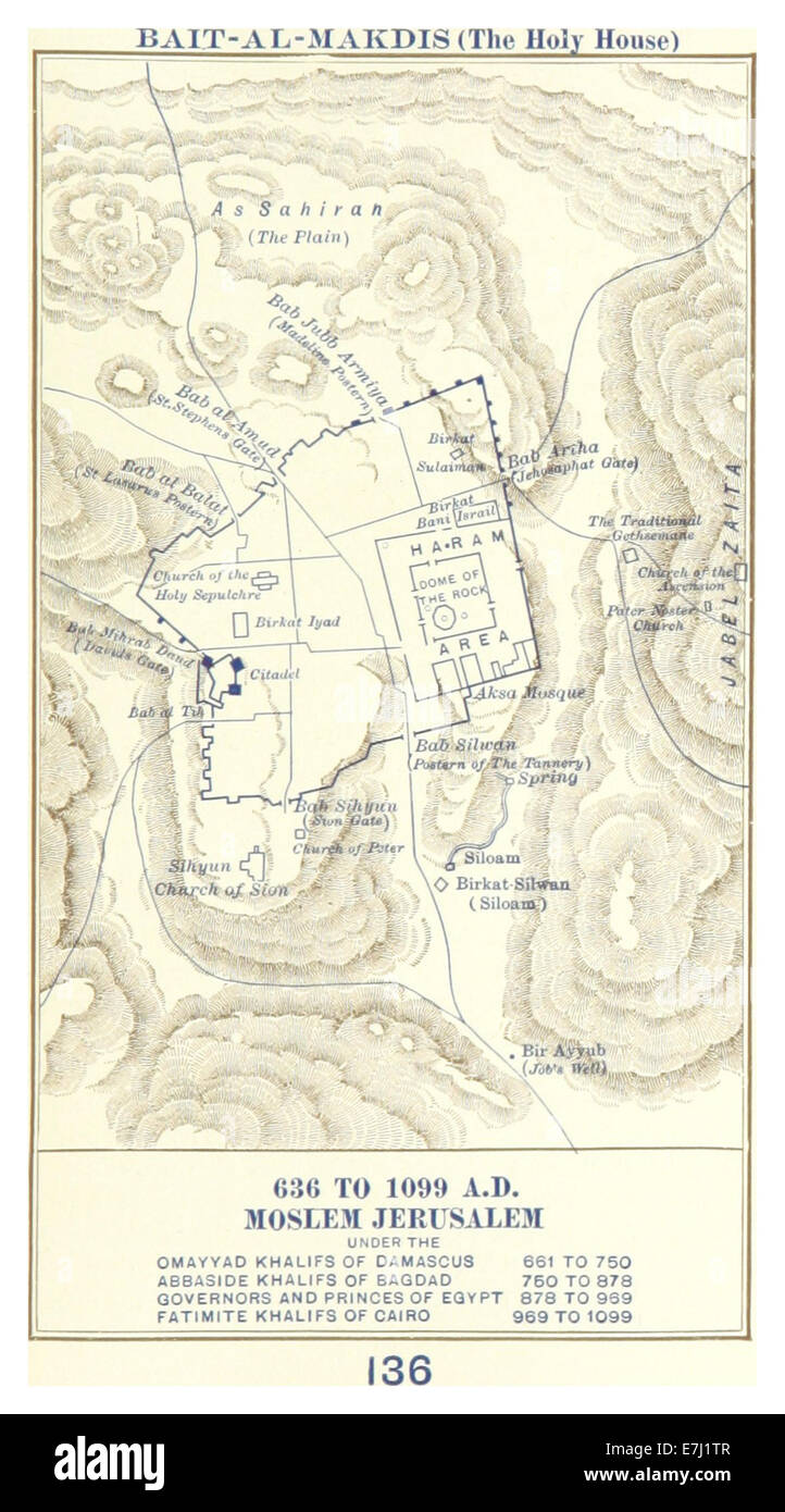 This 1899 map from Maccoun’s work shows the history of Jerusalem from ...