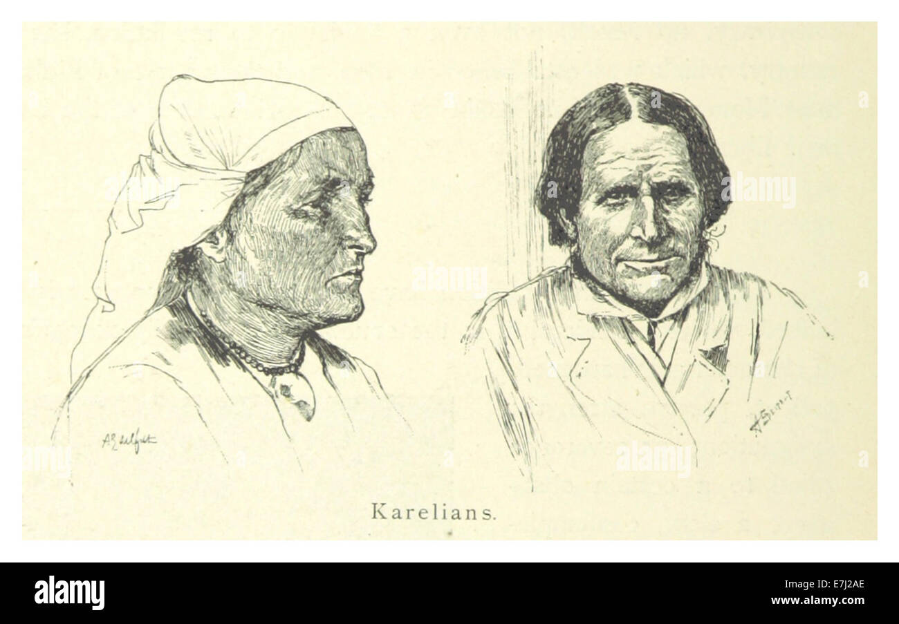 This 1894 illustration by Mechelin depicts the Karelians, an ethnic ...
