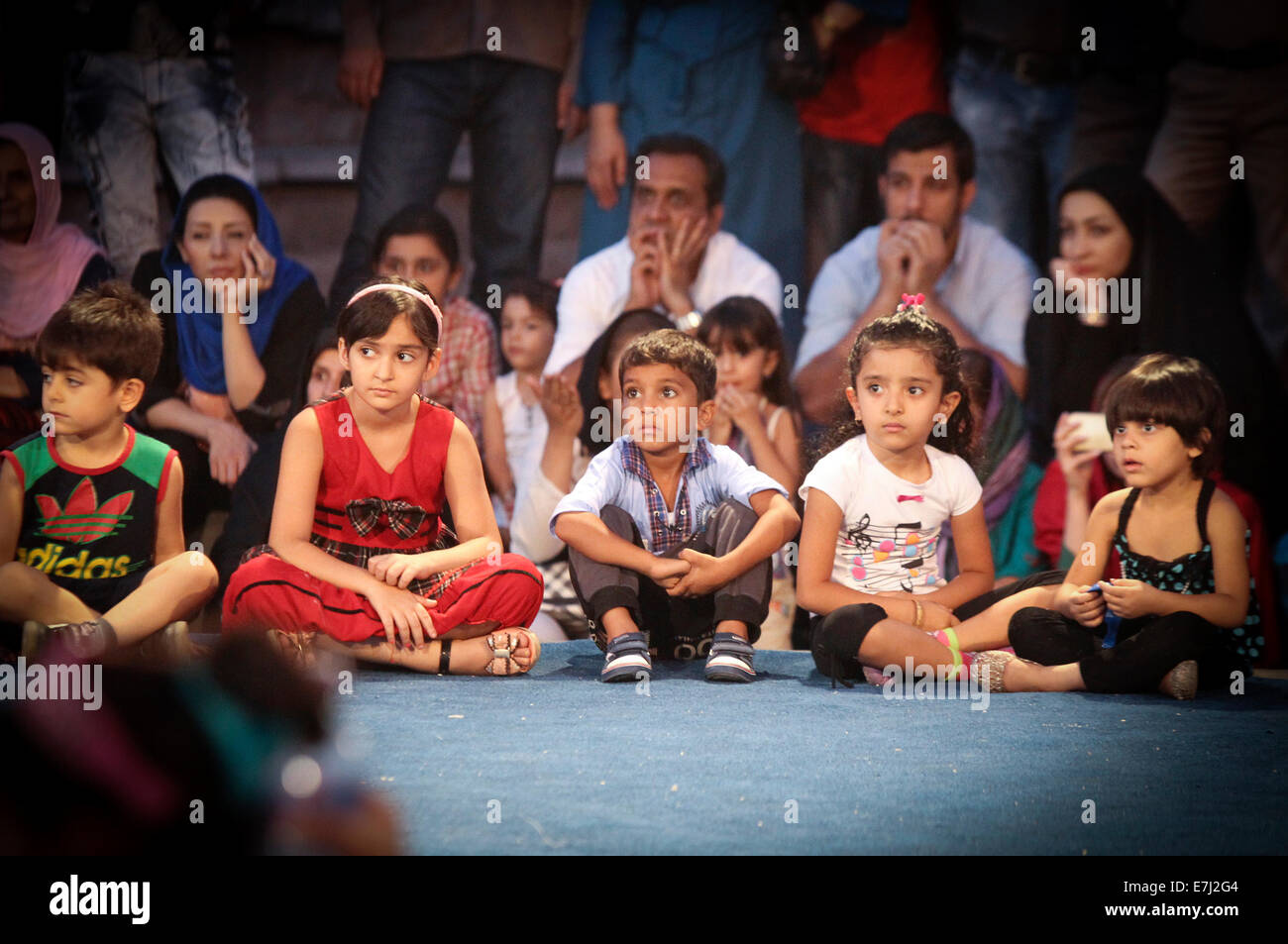 Tehran, Iran. 18th Sep, 2014. Iranian children watch a puppet show ...