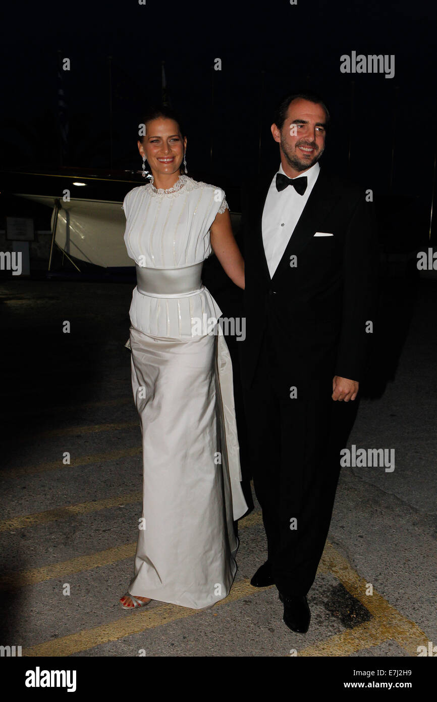 Piraeus, Greece. 18th Sep, 2014. Prince Nikolaos with his wife Princess ...