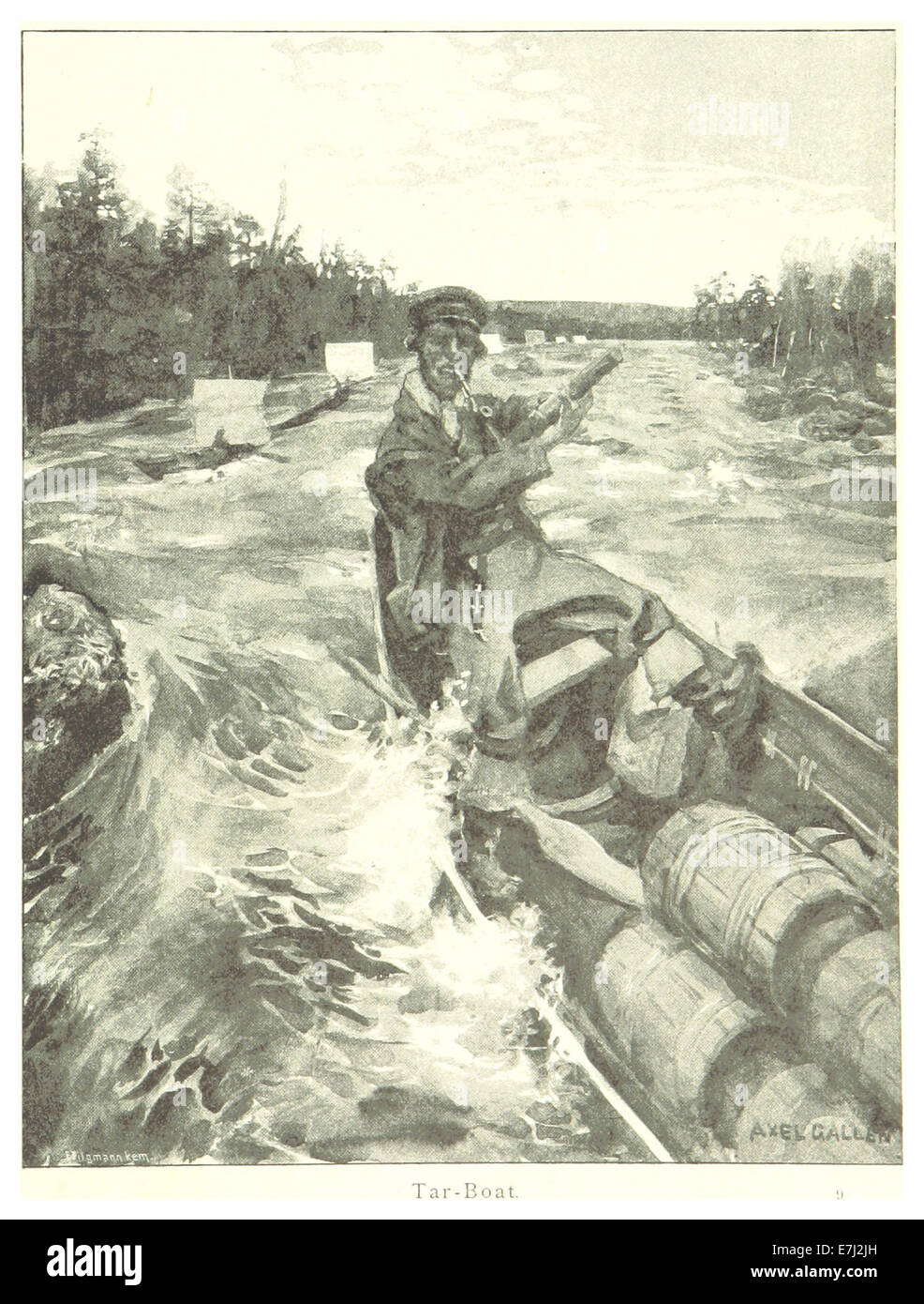 This illustration from the 1894 book by Mechelin showcases a tar boat ...
