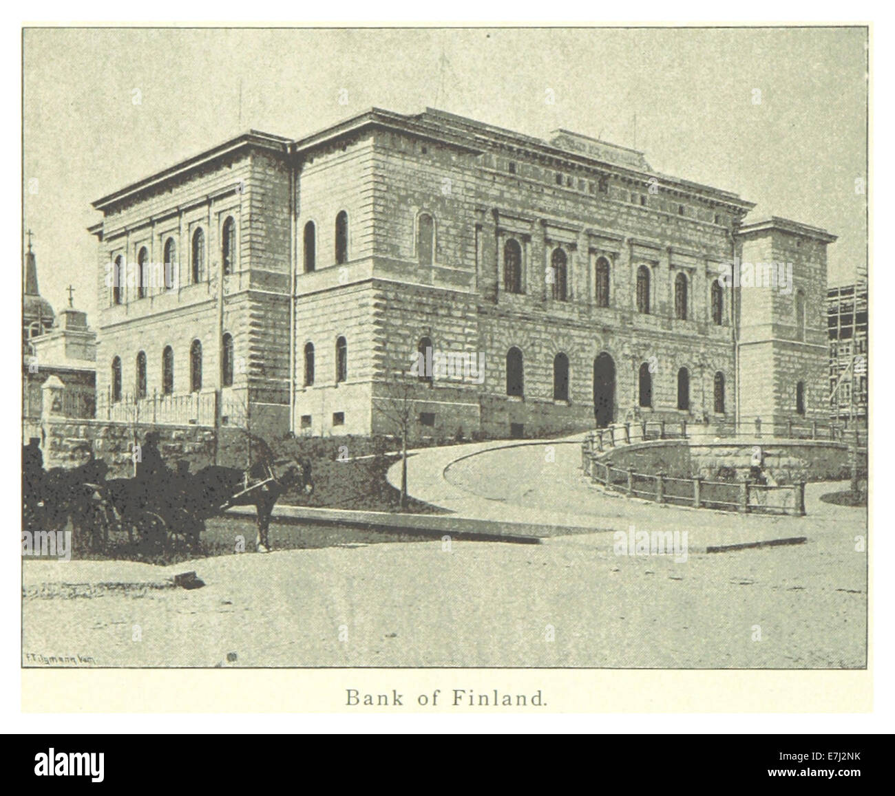 A 1894 illustration of the Bank of Finland in Helsinki, capturing the ...