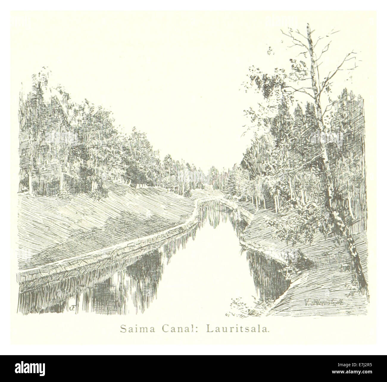 This 1894 illustration by Mechelin depicts the Saima Canal, located ...
