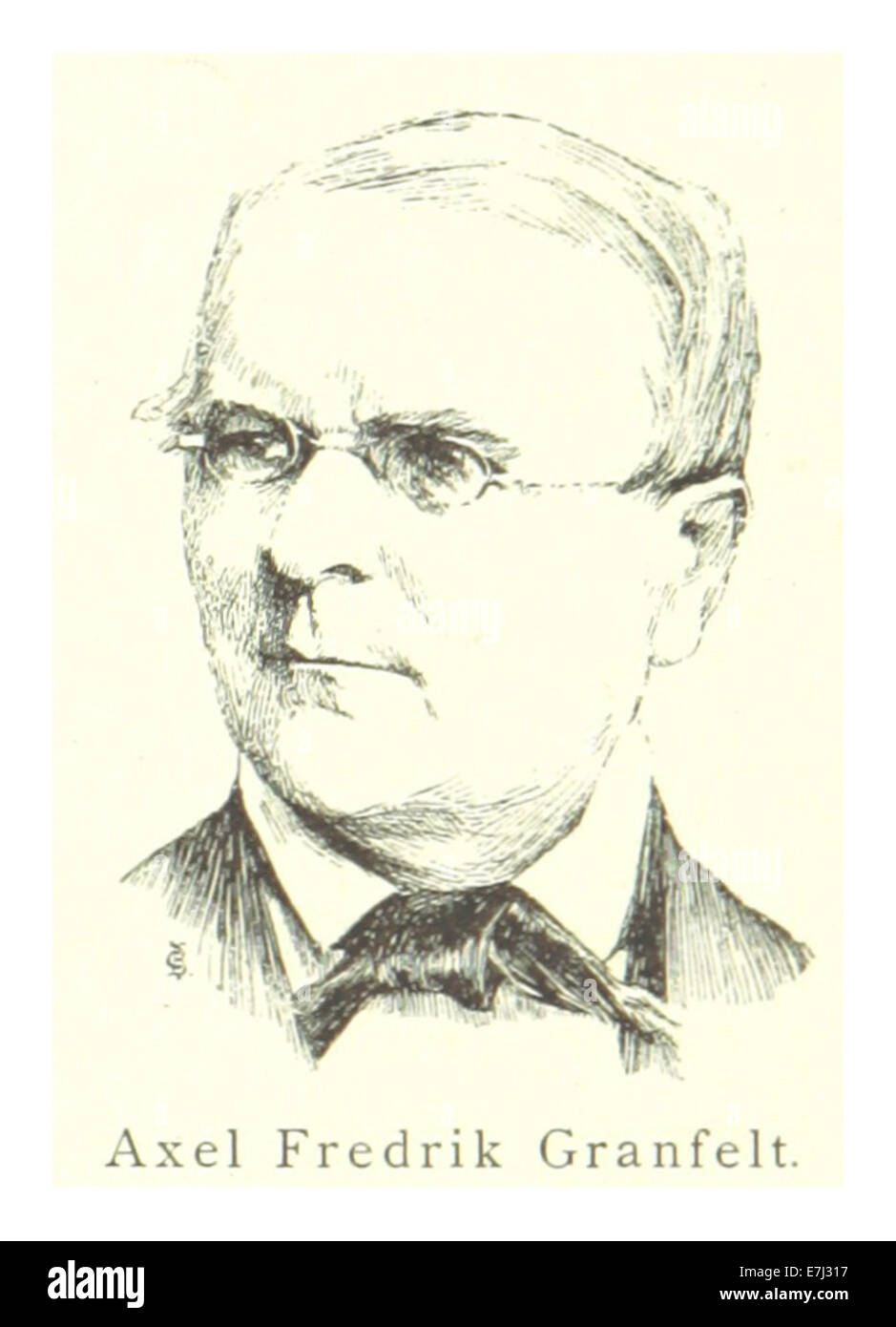 An 1894 illustration by Mechelin showing Axel Fredrik Granfelt, a ...