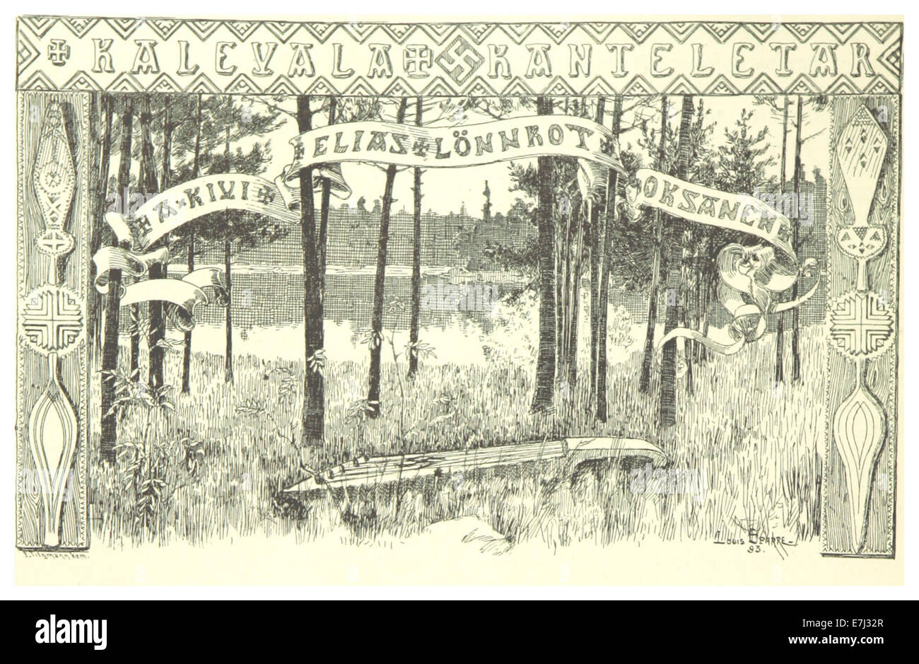 This 1894 illustration from Mechelin's work includes a map and text ...