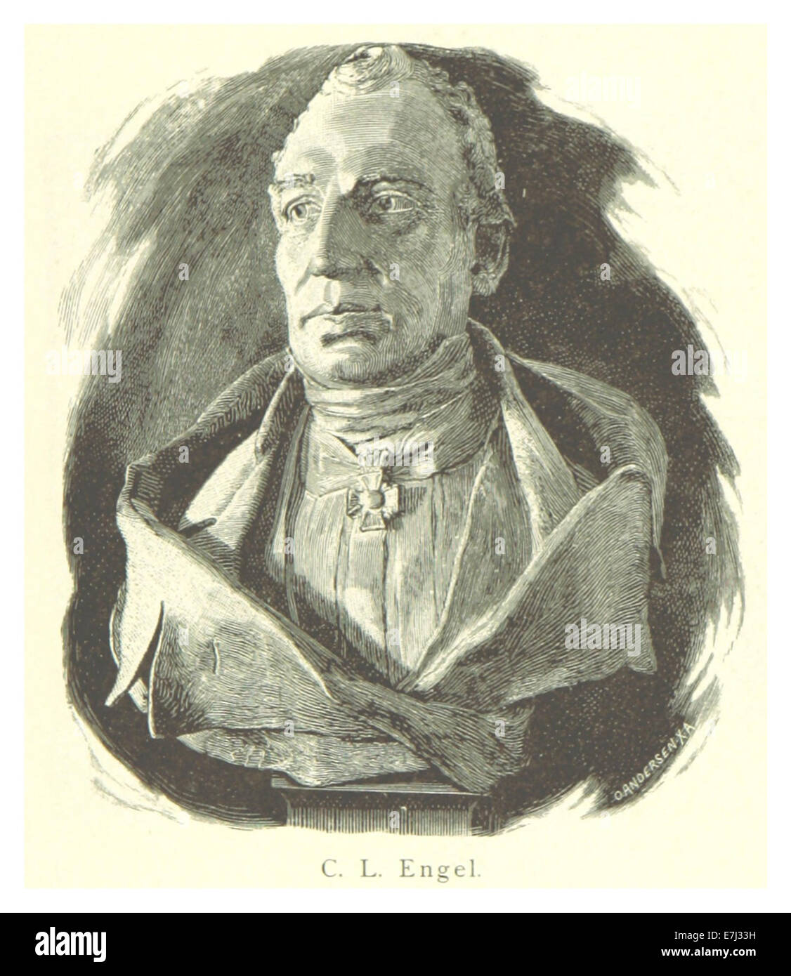 This 1894 map by Mechelin includes an illustration of C.L. Engel, a ...