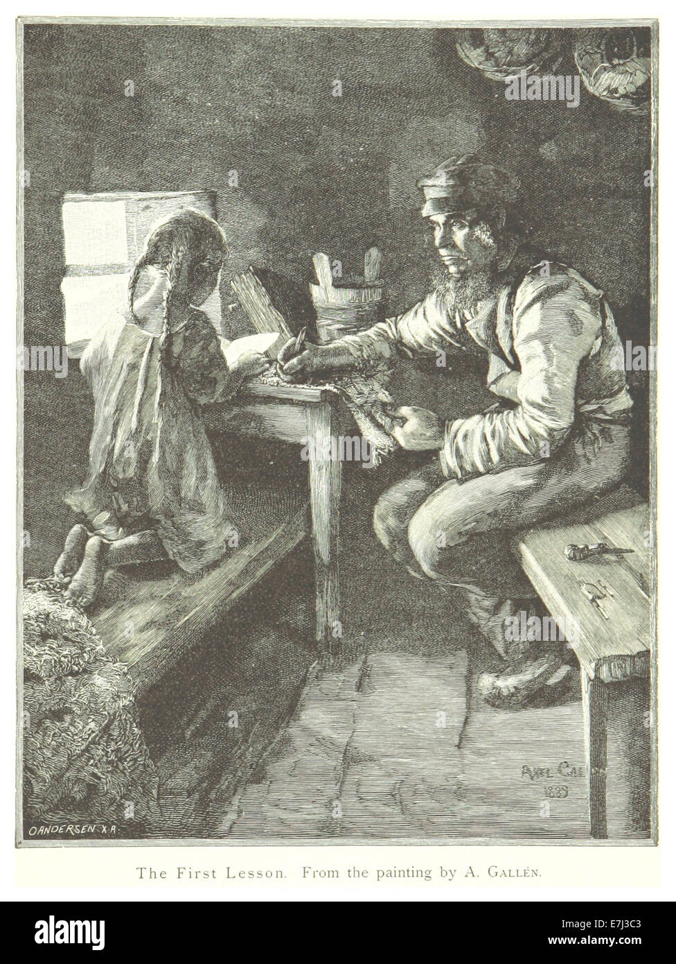 This 1894 map and illustration from the book The First Lesson shows the ...