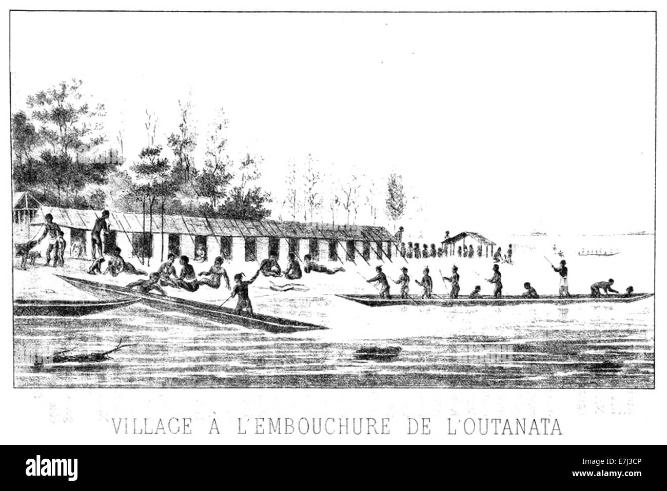 This 1881 illustration by Meyners depicts a village at the mouth of the ...