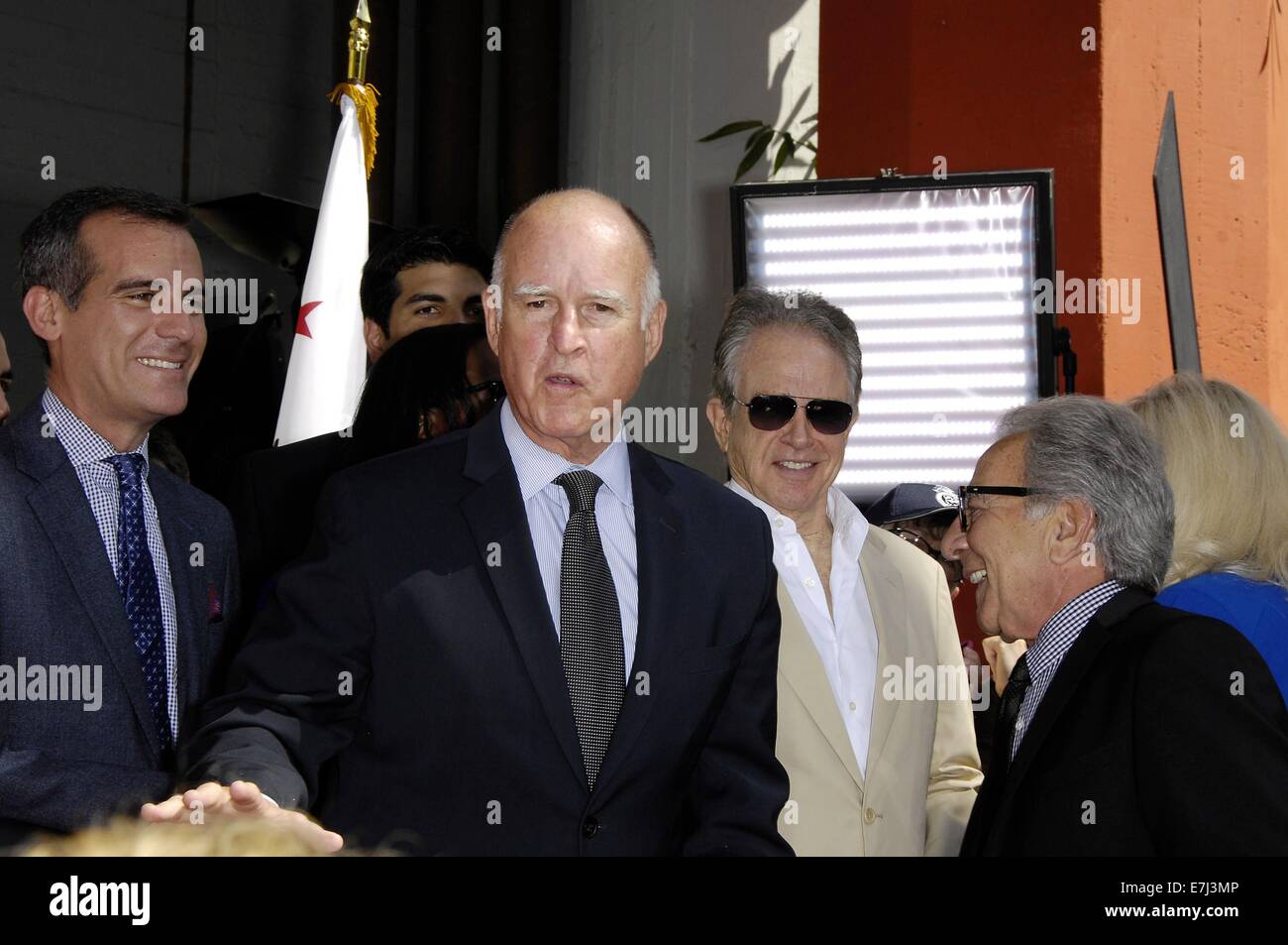 Los Angeles, CA, USA. 18th Sep, 2014. Mayor Eric Garcetti, Gov. Jerry ...