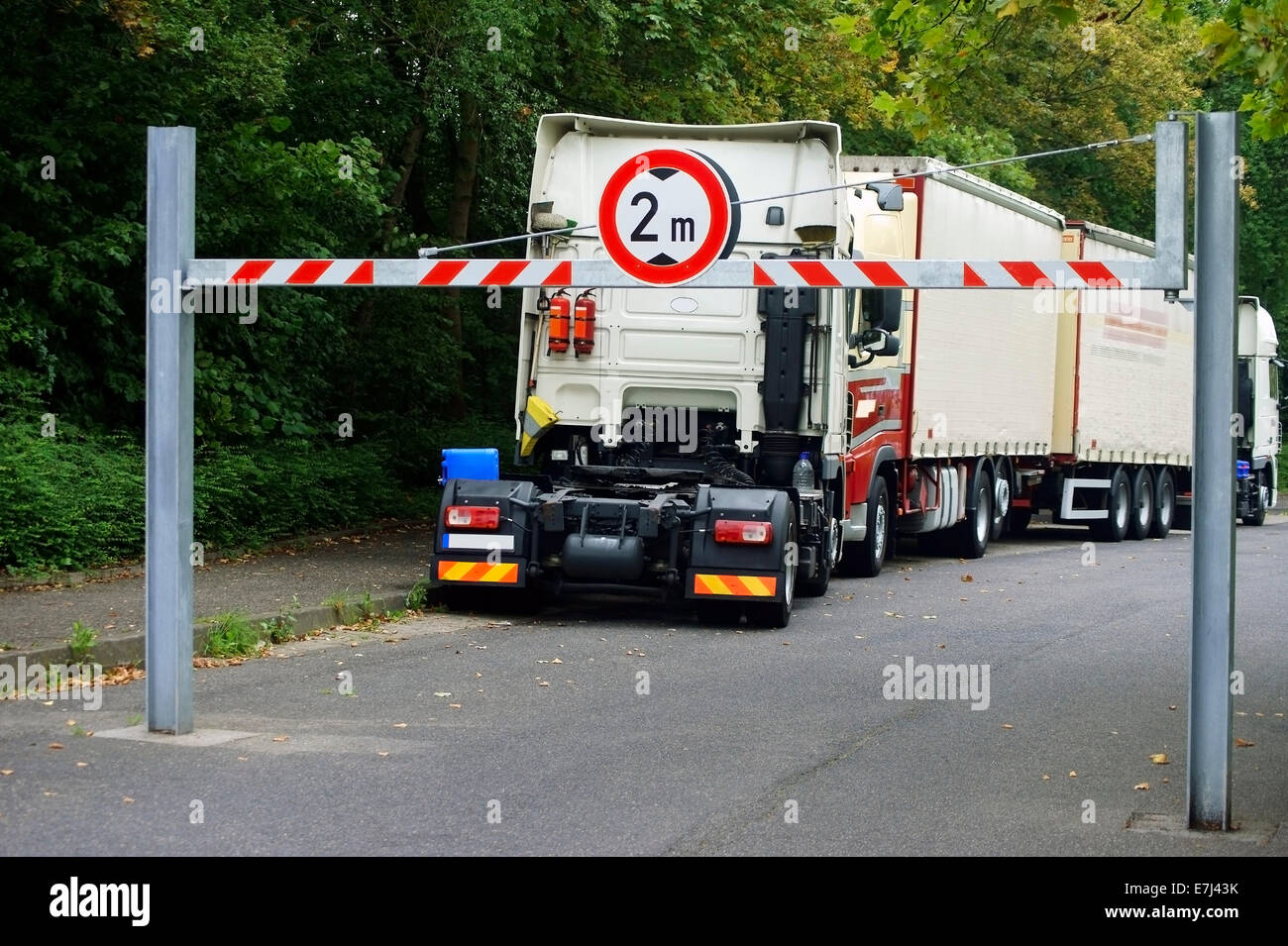 Parking lot with trucks Stock Photo - Alamy