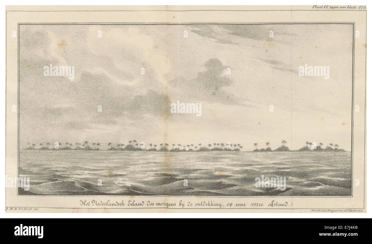 This 1829 illustration from *Troost* depicts the Dutch islands ...