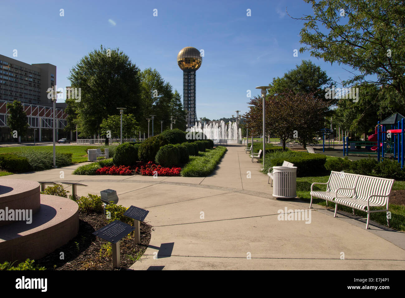 A view of World's Fair Park in Knoxville Tennessee looking towards the ...