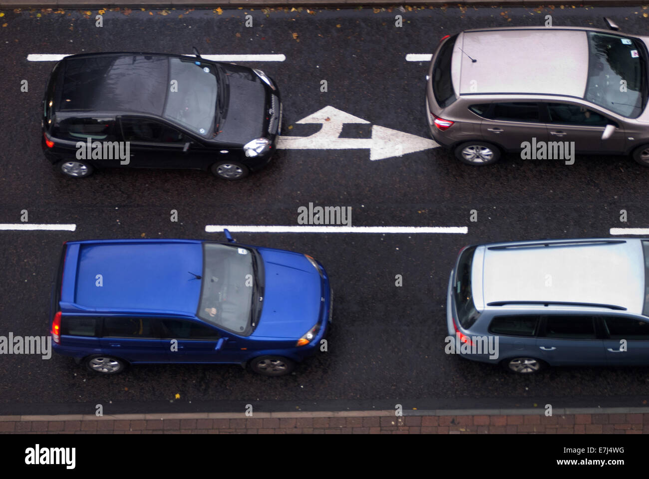 Traffic jam / Bottleneck Stock Photo - Alamy