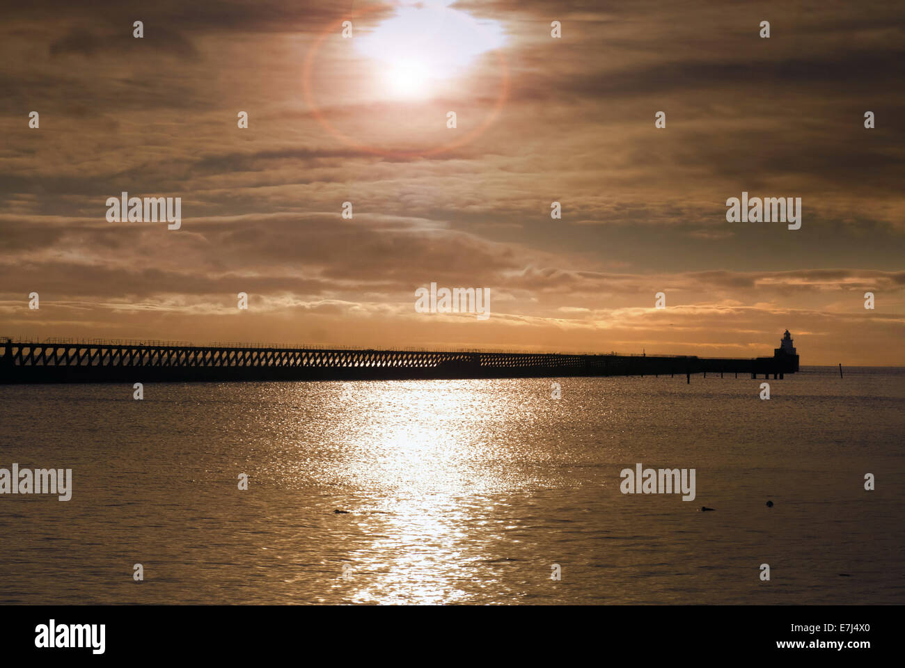 Blyth harbour at sunrise, Northumberland Stock Photo - Alamy