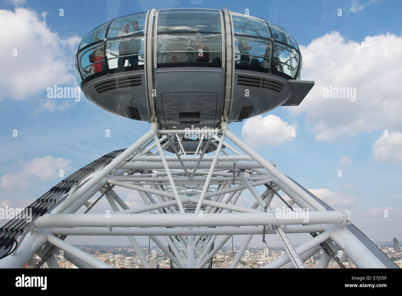 London Eye, boarding platform,Thames, Westminster London England Great ...