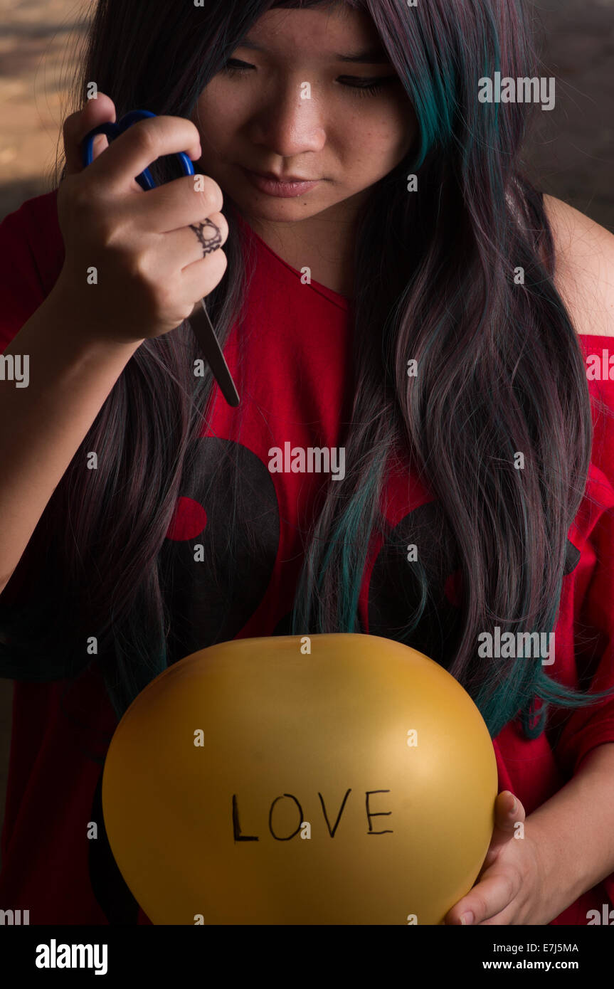 a girl experiencing process of break up Stock Photo - Alamy