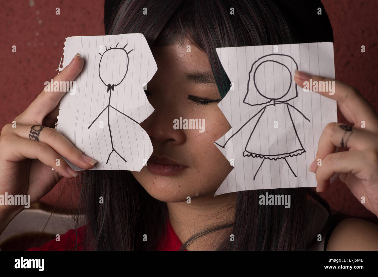 a girl experiencing process of break up Stock Photo - Alamy