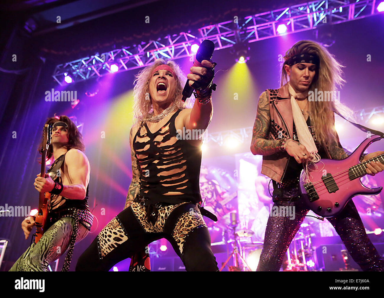 American heavy metal band Steel Panther performing live on stage at the ...