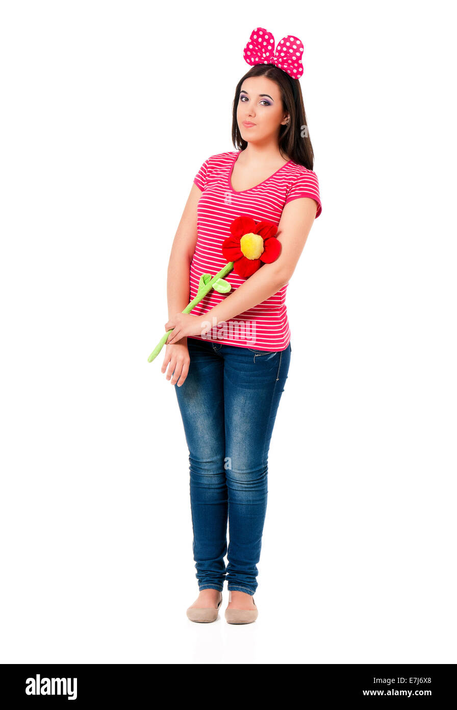 Girl with bow hi-res stock photography and images - Alamy
