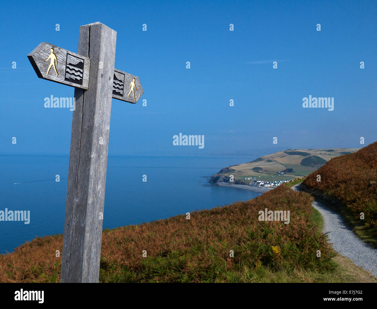 Coast & Countryside sign on Ceredigion Coast Path in Aberystwyth UK ...
