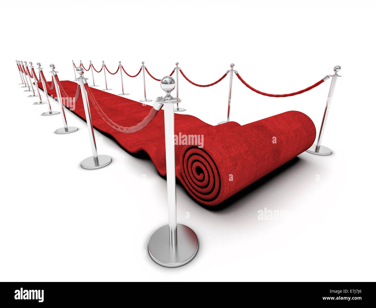 red carpet and barrier rope on white Stock Photo - Alamy