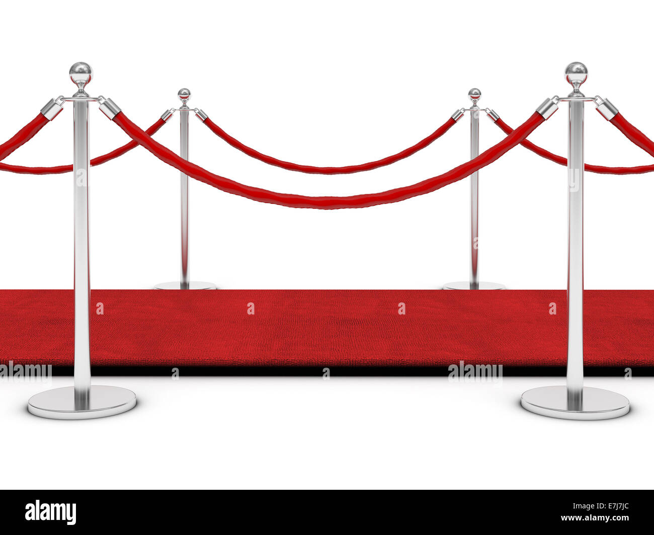 red carpet and barrier rope on white Stock Photo - Alamy