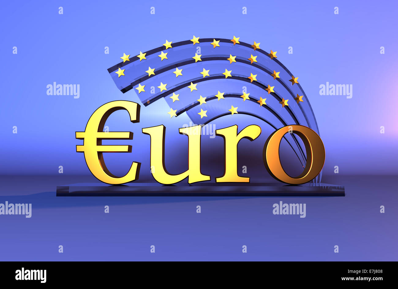 Gold Euro text - currency sign Stock Photo - Alamy