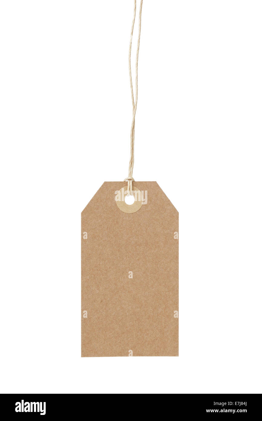 empty paper tag for sale or luggage, isolated on white Stock Photo - Alamy