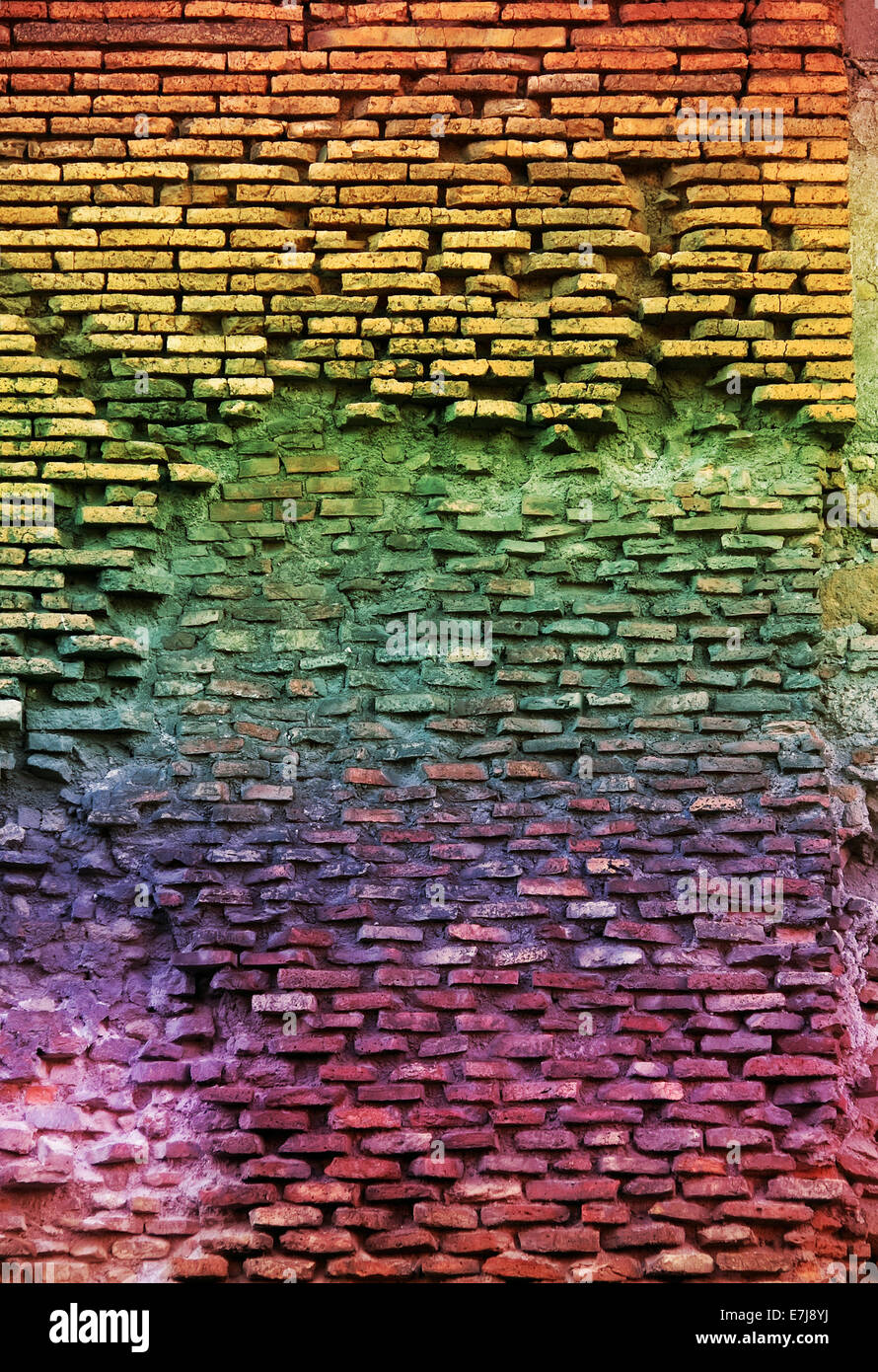 Red brick wall with lop-sided rustication, texture grunge background ...