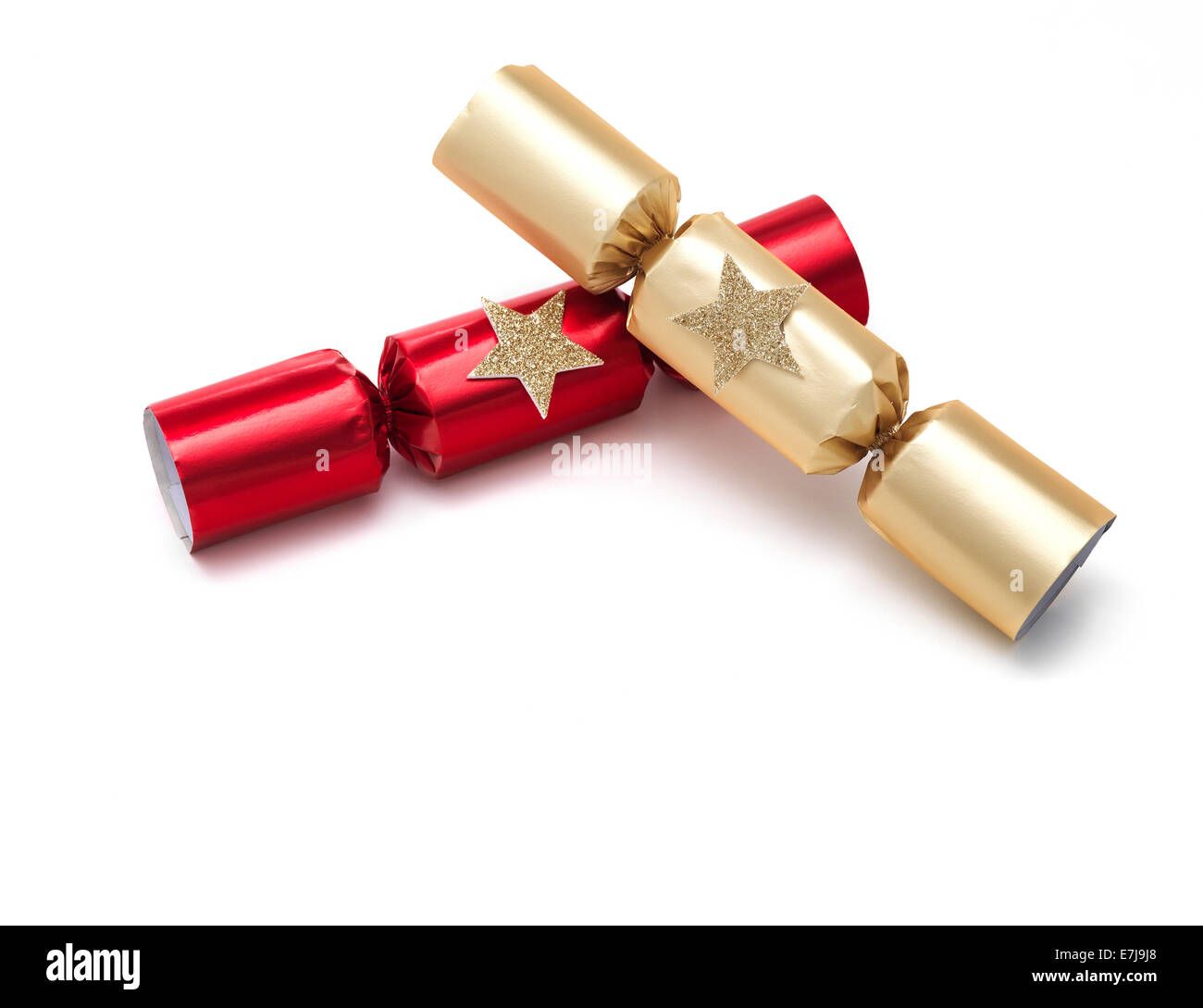 Christmas Cracker's isolated on white Stock Photo - Alamy