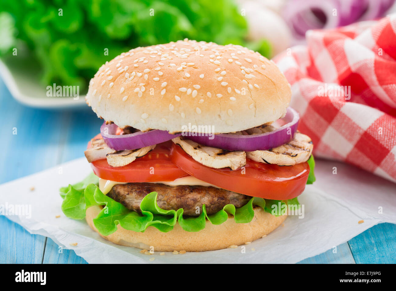 Home made burger Stock Photo - Alamy
