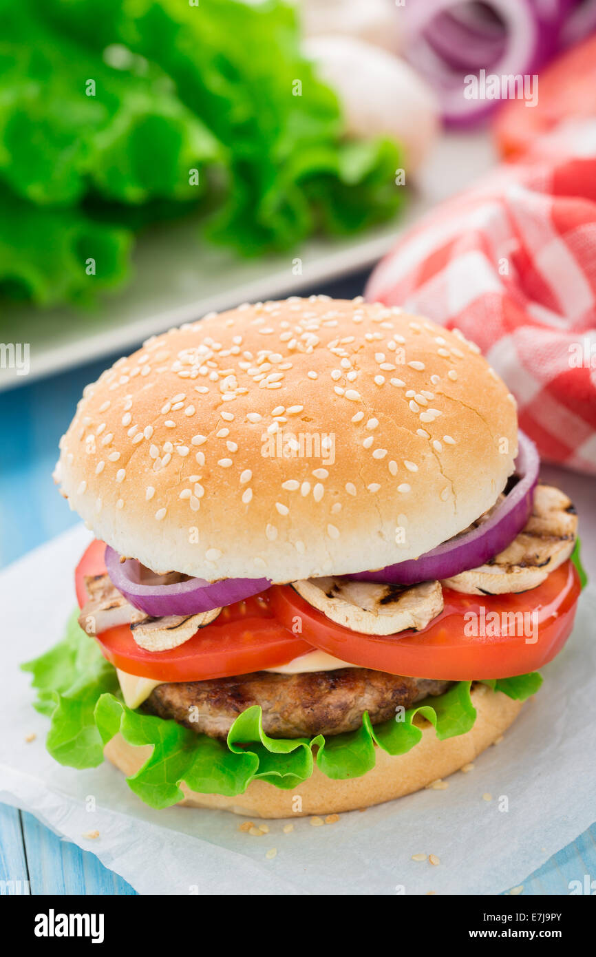 Home made burger Stock Photo - Alamy
