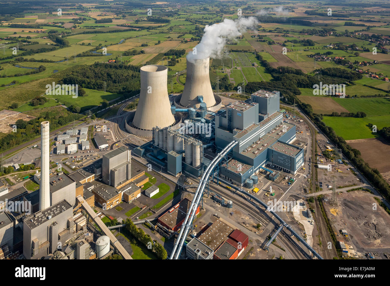 Aerial view, Westfalen RWE power plant, RWE Power coal-fired power ...